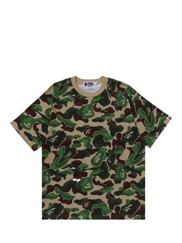 A BATHING APE Art Camo Ape Head One Point Tee - Green