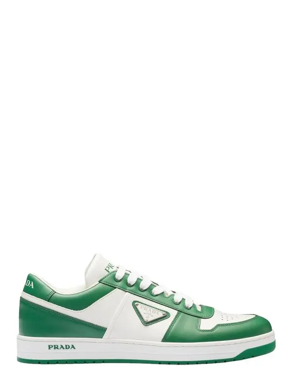 Prada Downtown Leather Sneakers - Green