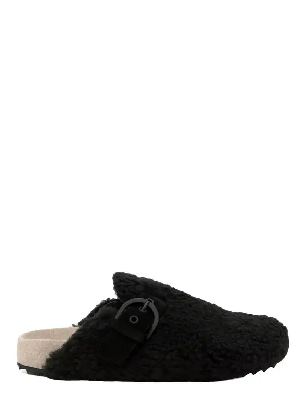 JAMES PERSE Faux-shearling Slippers - Black