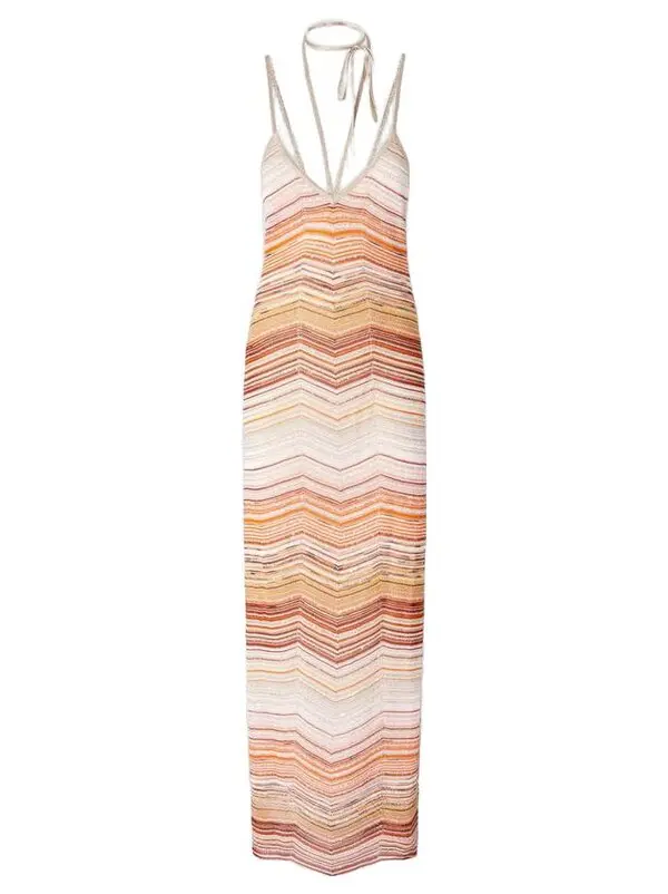 Missoni Long Chevron Lamé Dress - Multicoloured