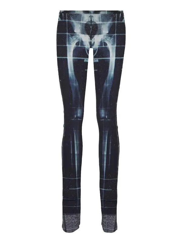Jean Paul Gaultier Squeletor Semi-sheer Mesh Straight Pants - Blue
