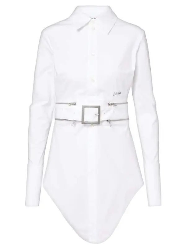 Jean Paul Gaultier Belted Shirt Dress - White