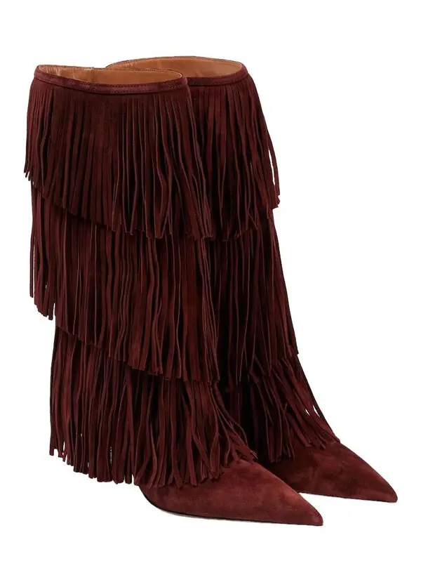 Paris Texas Jessie 75 Fringed Suede Knee-high Boots - Brown