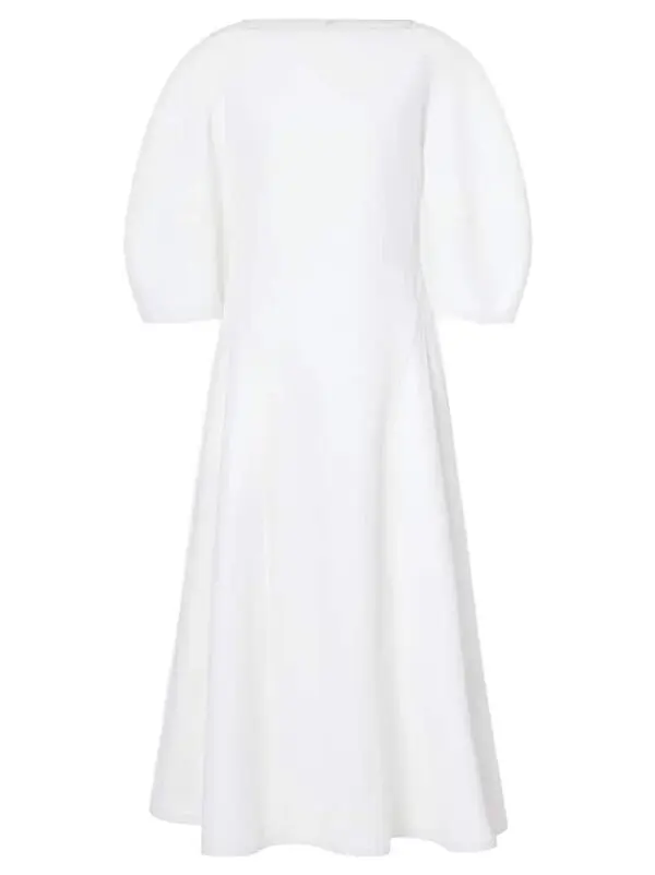 JIL SANDER Linen Midi Dress - White