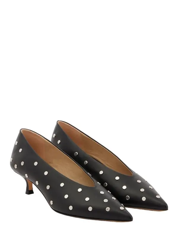 Le Monde Beryl Studded Leather Pumps - Black