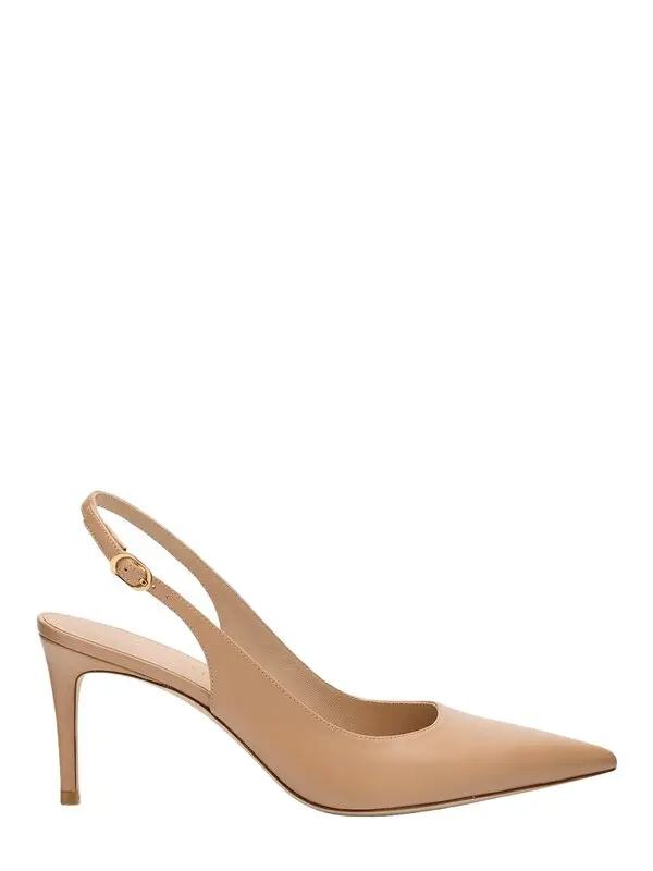 STUART WEITZMAN Leather Slingback Pumps - Beige