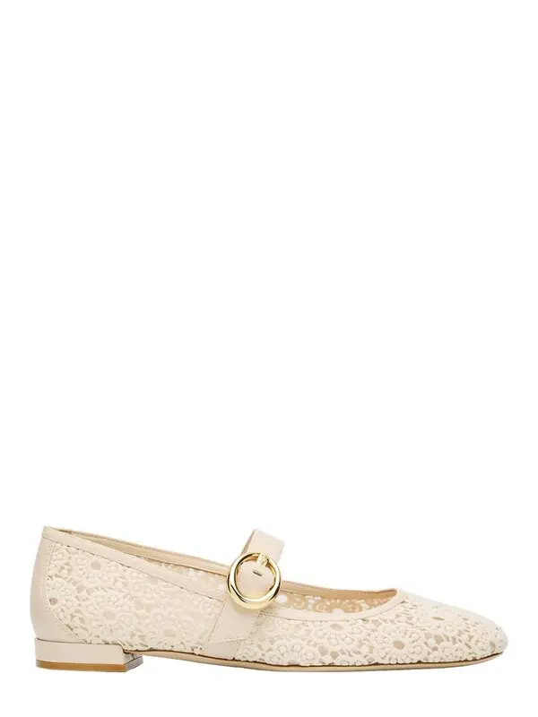 STUART WEITZMAN Arabella Mary Jane Ballerina Flats - Linen