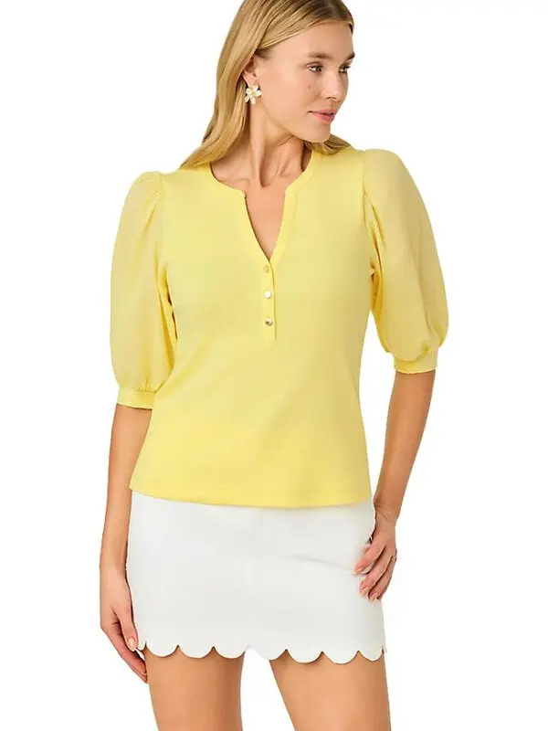 Lilly Pulitzer® Ronson Knit Top - Finch Yellow