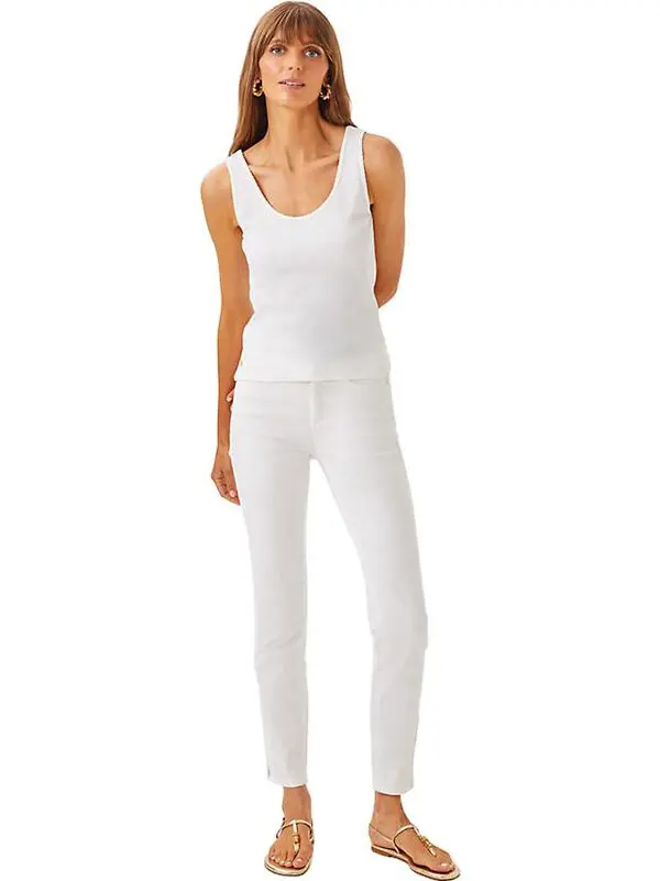 LILLY PULITZER High-rise Skinny Jean With Lace Hem - Resort White