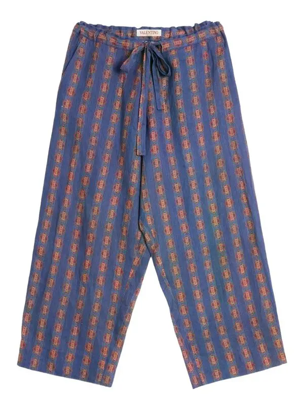 Valentino Garavani Voyage Imaginaire Print Trousers - Blue