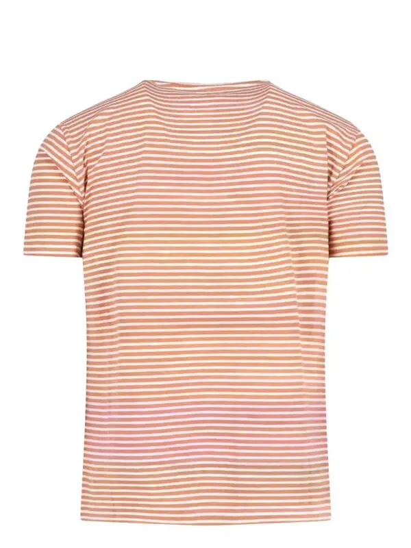 Valentino Garavani Logo-print Striped T-shirt - Orange