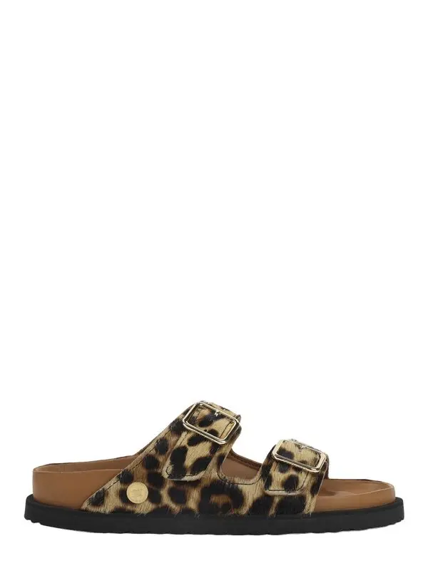 BIRKENSTOCK Arizona Leopard Calf Hair Mules - Brown
