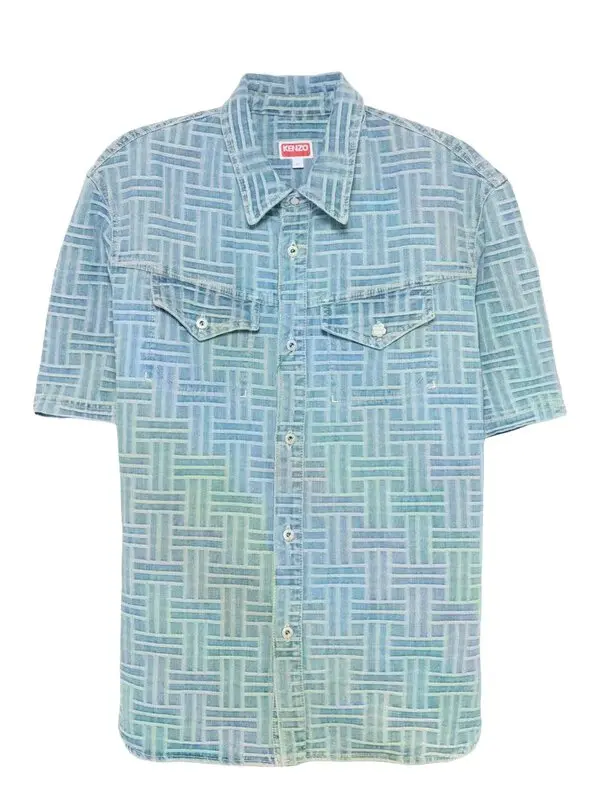 Kenzo Weave Denim Shirt - Blue