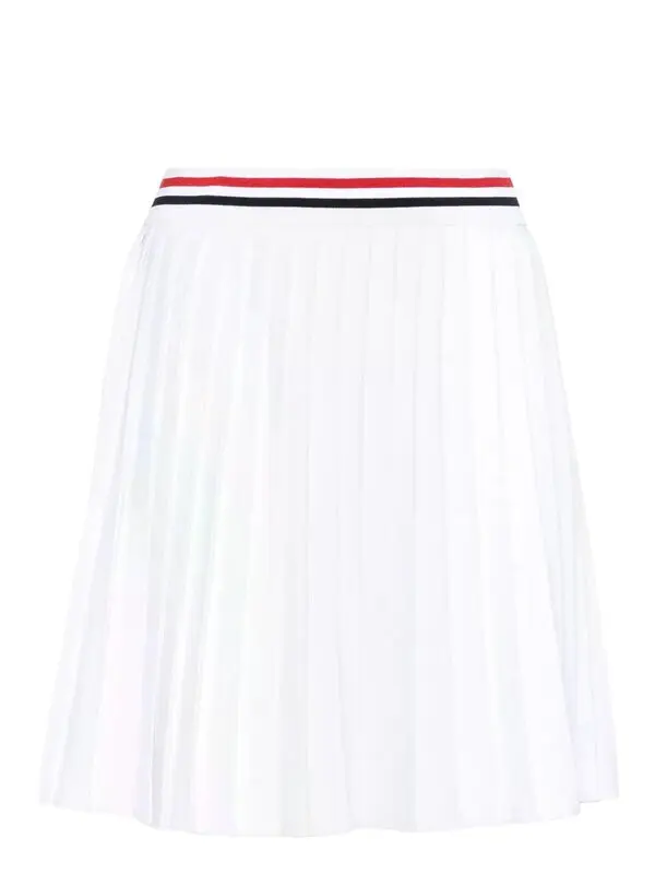 Thom Browne Rwb-stripe Pleated Mini Skirt - White