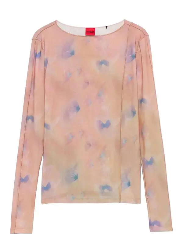 Hugo Butterfly-print Top - Pink