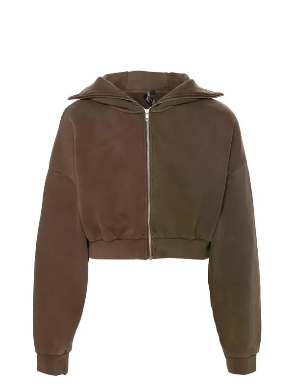 ENTIRE STUDIOS Cropped Zip-up Hoodie - Brown