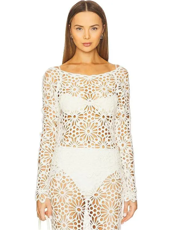 Norma Kamali Off Shoulder Raglan Top - Cream
