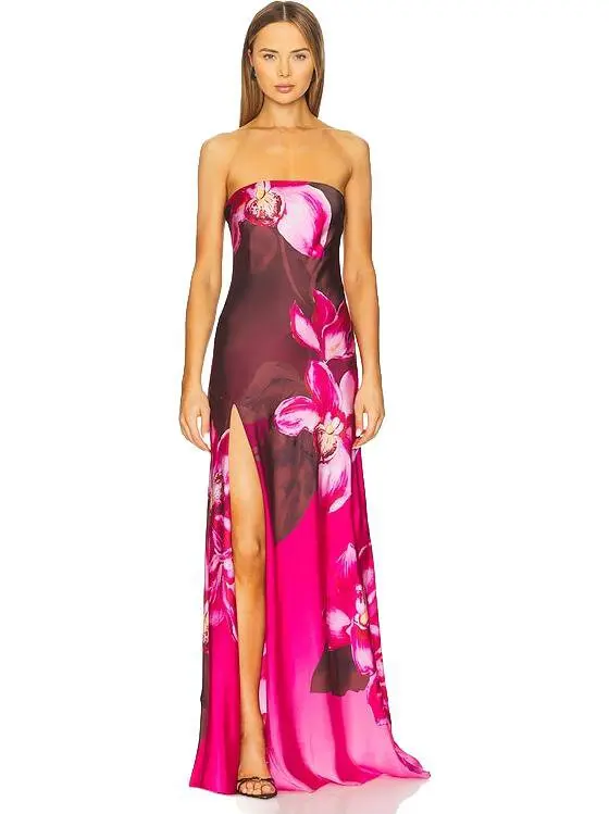 Retrofete Aiyanna Silk Maxi Dress - Orchid Ombre