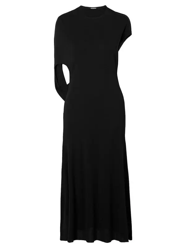 Jacquemus Salerno Asymmetric Midi Dress - Black