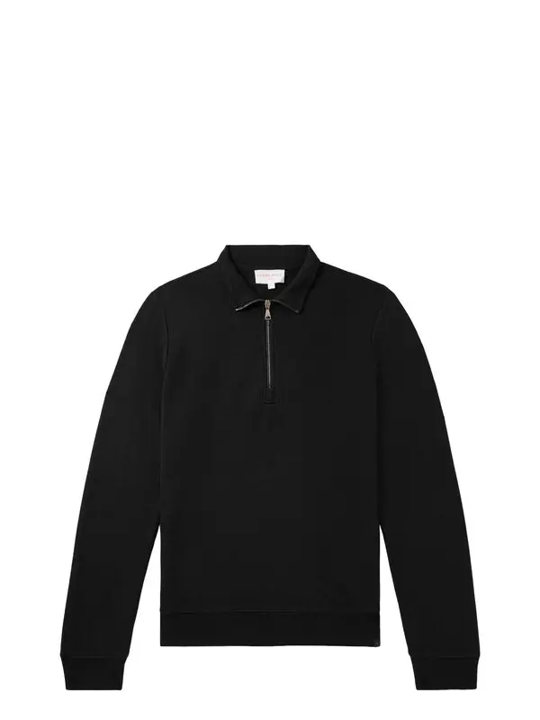 Derek Rose Cotton And Modal-blend Jersey Half-zip Sweatshirt - Black