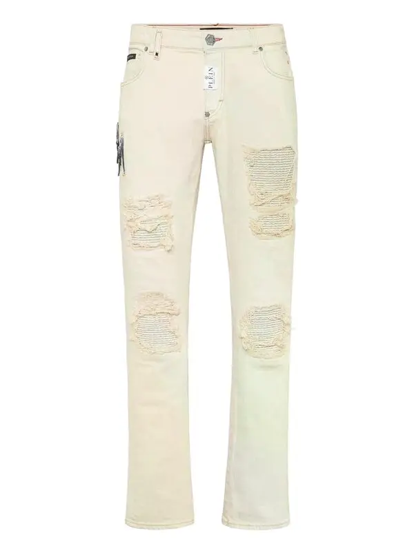 Philipp Plein Logo-patch Jeans - Neutrals