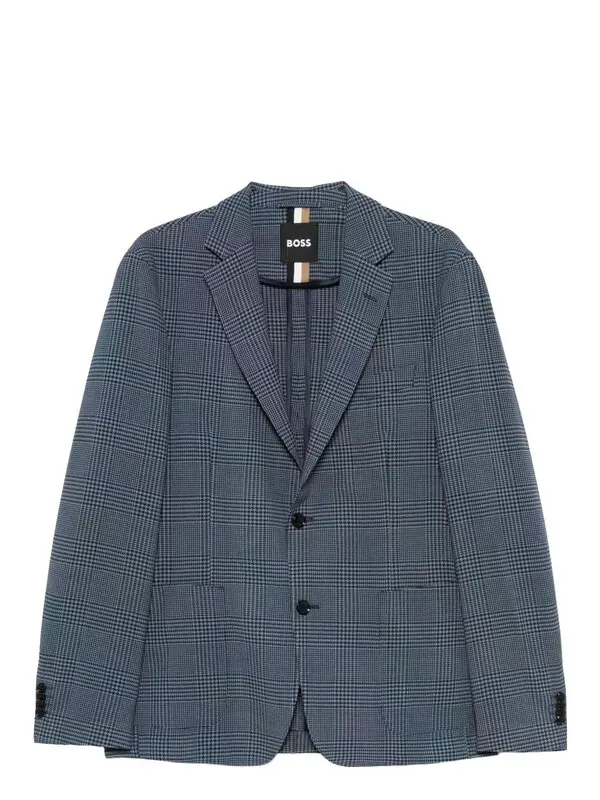 BOSS Prince-of-wales-check Blazer - Blue