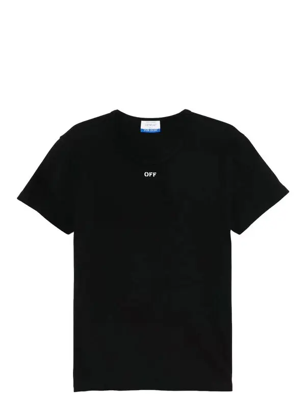 Off-White Off-stamp Ribbed T-shirt - 1001 Black - White