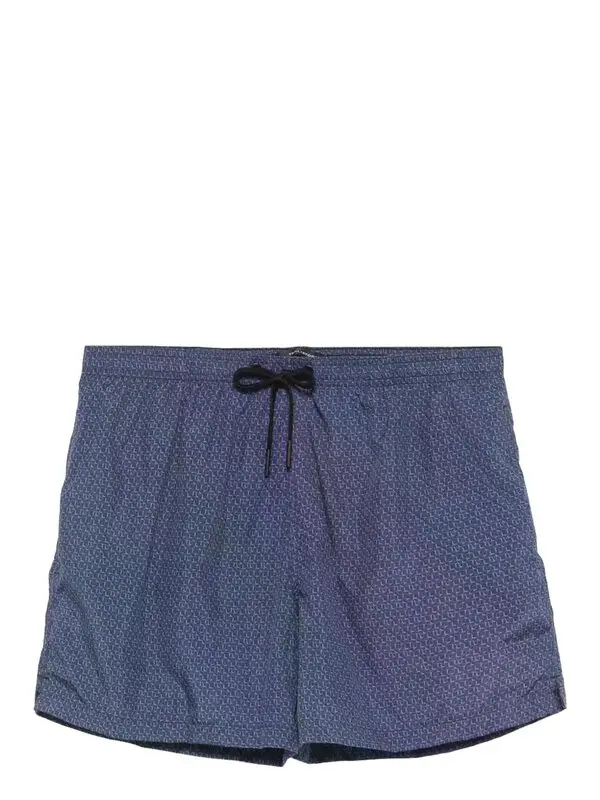Tagliatore Printed Swim Shorts - Blue