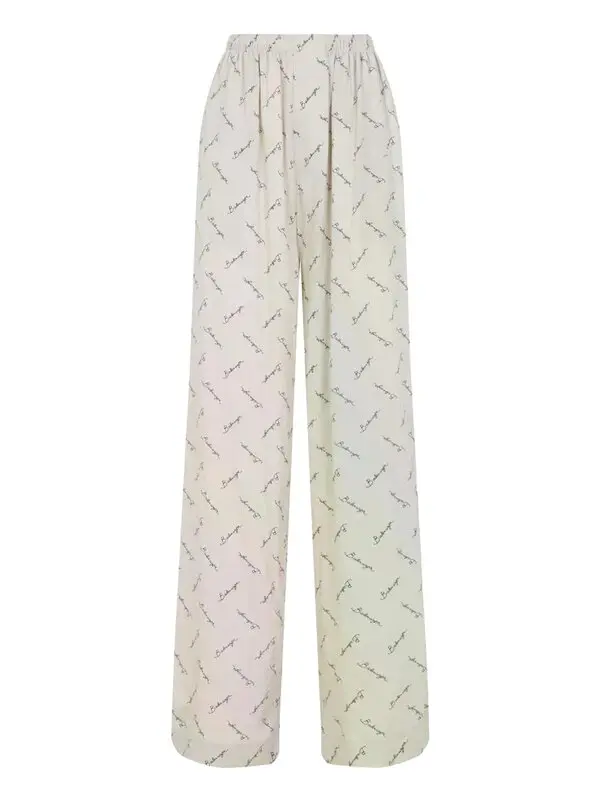 Balenciaga Printed Palazzo Pants - Neutrals