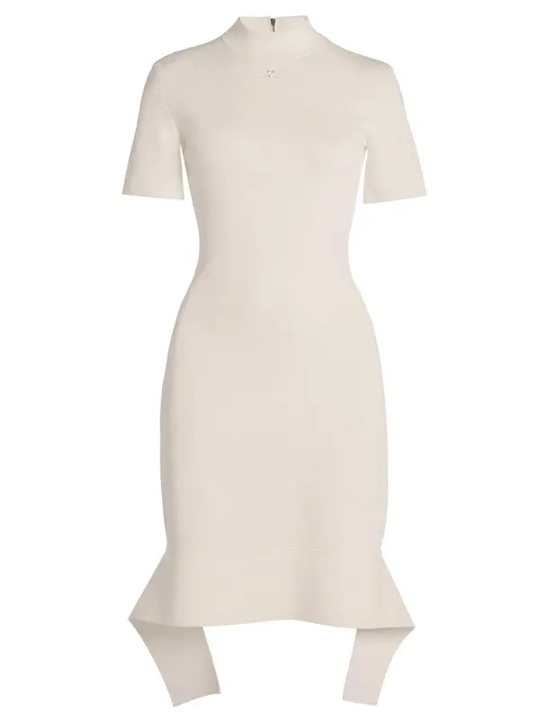COURREGES Scuba-crepe Knit Mini Dress - White