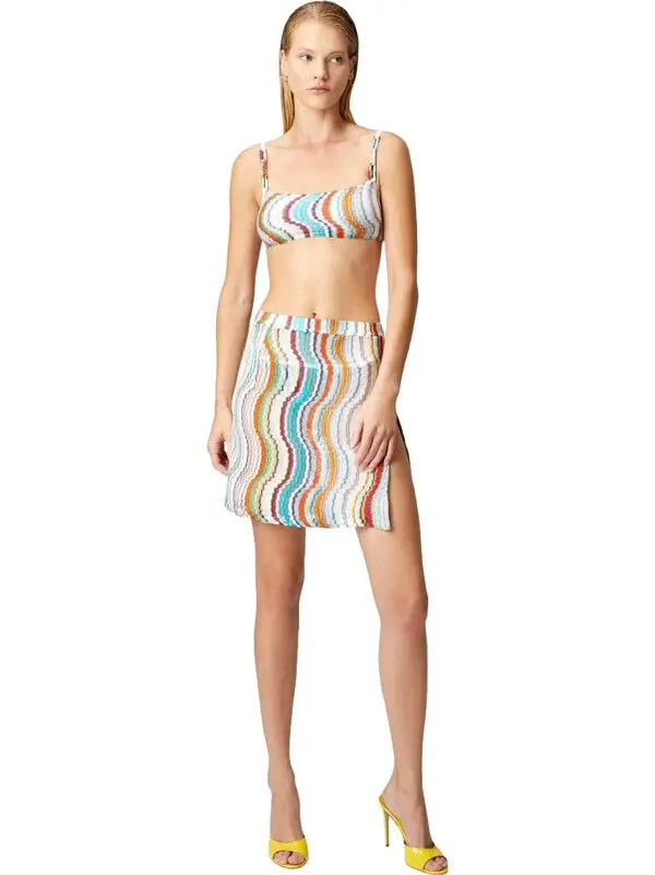 Missoni Lamé Wave Miniskirt - Multicoloured