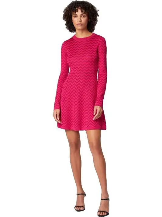 Missoni Chevron Long-sleeved Mini-dress - Magenta Red