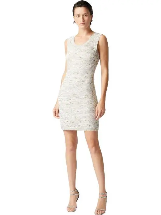 Missoni Sleeveless Sequined Mini-dress In Slub Knit - White & Beige