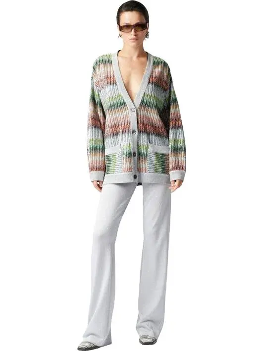 Missoni Straight Trousers In Lamé Viscose - Silver