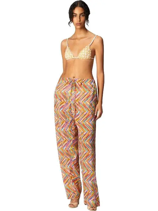 Missoni Printed Cotton And Silk-blend Trousers - Multicoloured 1
