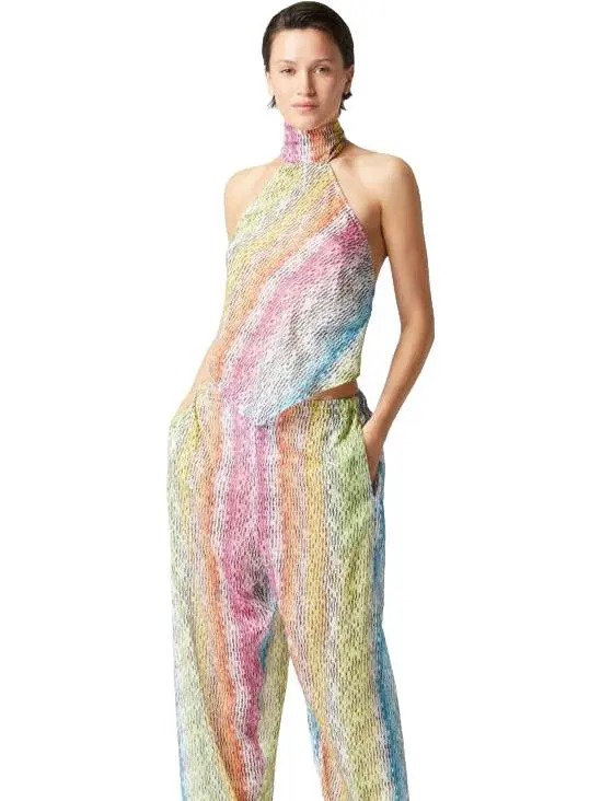 Missoni Printed Cotton And Silk-blend Trousers - Multicoloured 1