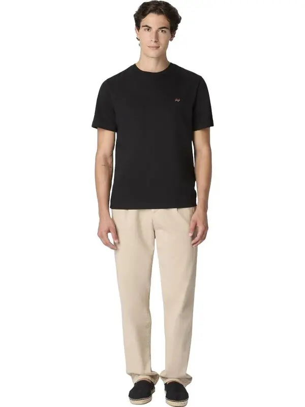 Missoni Crew Neck T-shirt In Cotton With Embroidery And Logo - Black