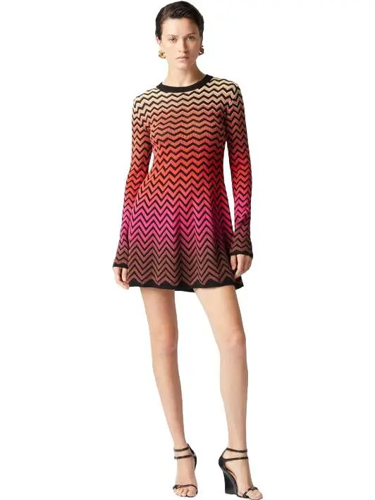 Missoni Flared Mini-dress With Dégradé Chevron Motif - Multicoloured