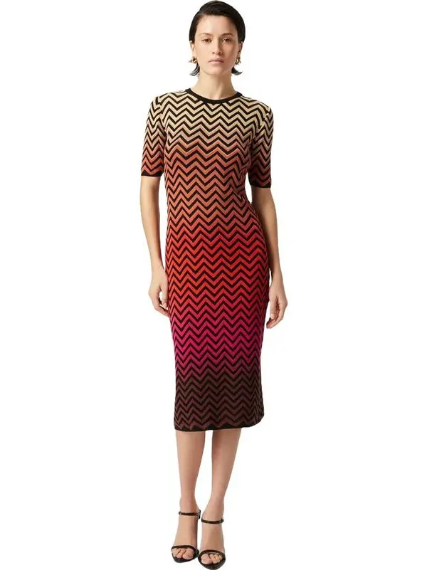 Missoni Dégradé Chevron Midi Dress - Multicoloured