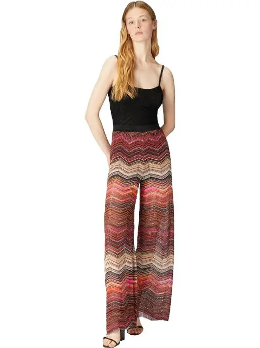 Missoni Palazzo Chevron Lamé Trousers With Sequins - Multicoloured 2