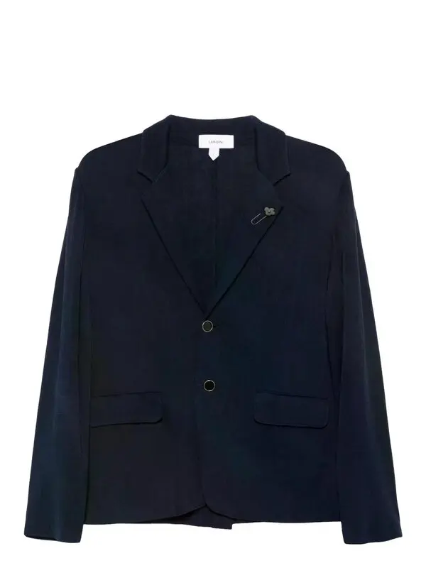 LARDINI Brooch-detail Blazer - Blue