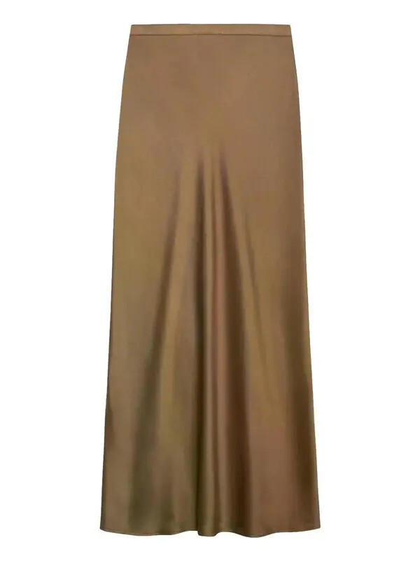 ANINE BING Bar Silk Midi Skirt - Brown