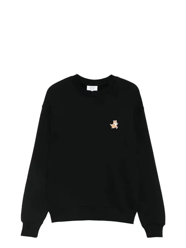 Maison Kitsuné Speedy Fox-appliqué Sweatshirt - Black