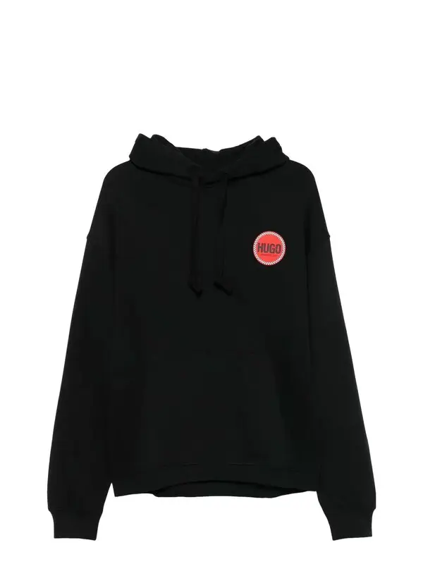Hugo Logo-print Hoodie - Black