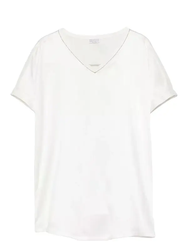 Brunello Cucinelli Satin Blouse - White