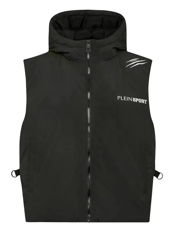 PLEIN SPORT Scratch-print Padded Vest - Black