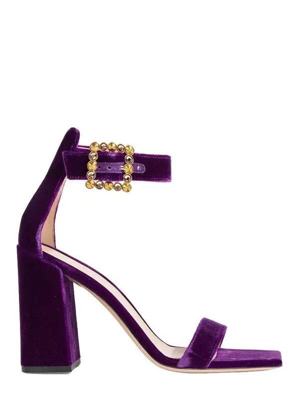 GIANVITO ROSSI Wondy Velvet Sandals - Purple