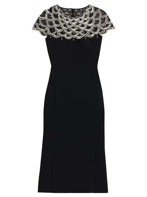 Jenny Packham Melody Embellished Midi Dress - Black
