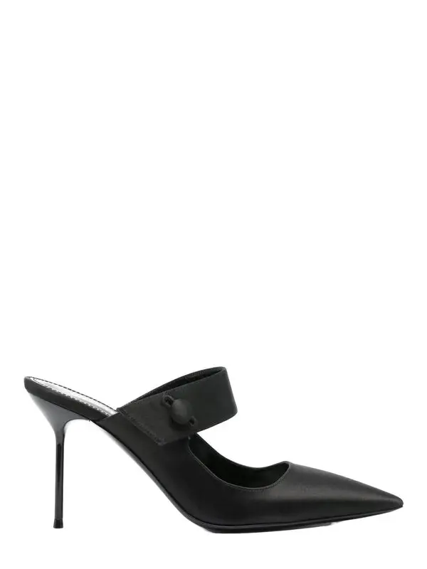 Paris Texas 90mm Satin Mules - Black