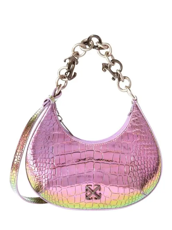 Off-White Hemisphere Croco Shoulder Bag - Pink